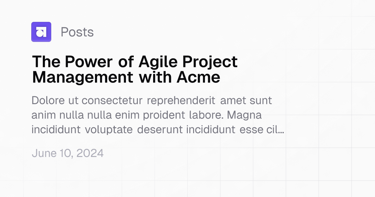 The Power of Agile Project Management with Acme — Acme Site