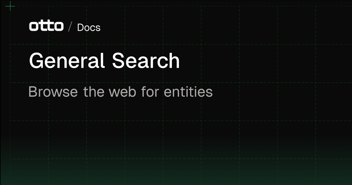 Docs / General Search — Ottogrid Docs