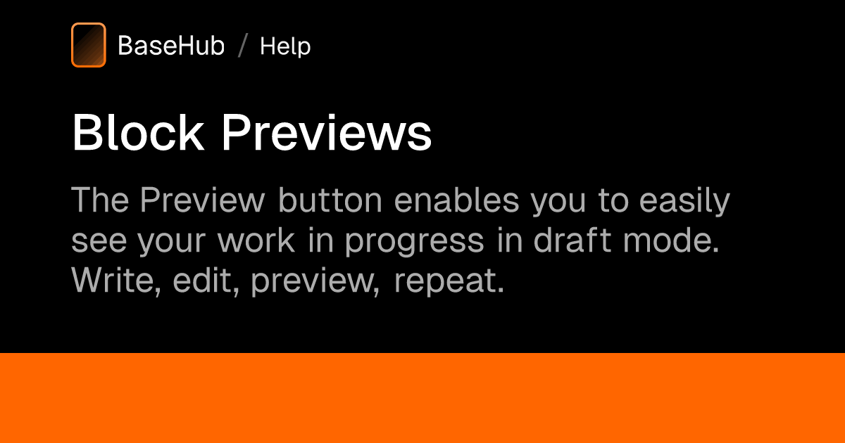 Block Previews - Repository Dashboard | BaseHub Help Center