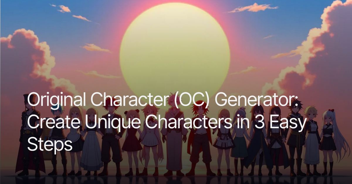 Original Character (OC) Generator: Create Unique Characters in 3 Easy Steps