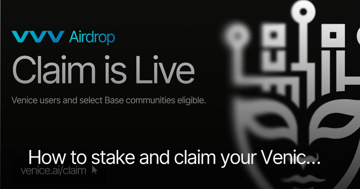 How to stake and claim your Venice tokens (VVV)