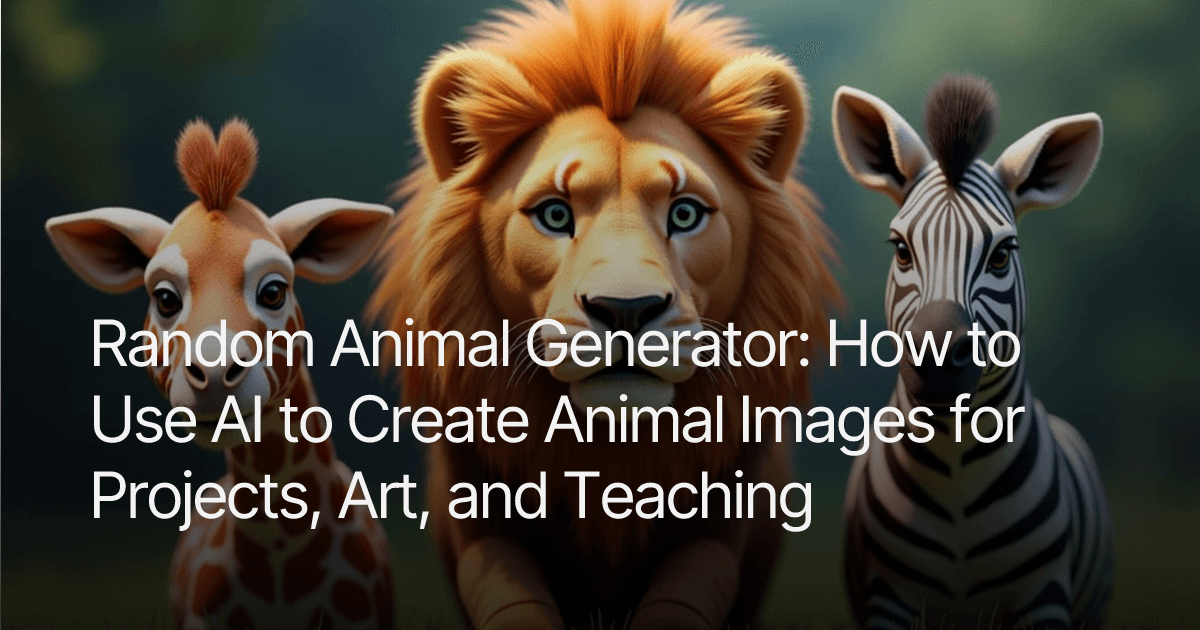 Random Animal Generator: How to Use AI to Create Animal Images for ...