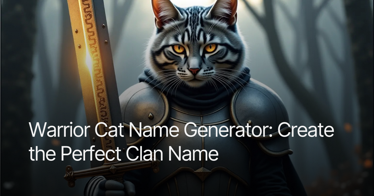 Warrior Cat Name Generator: Create the Perfect Clan Name