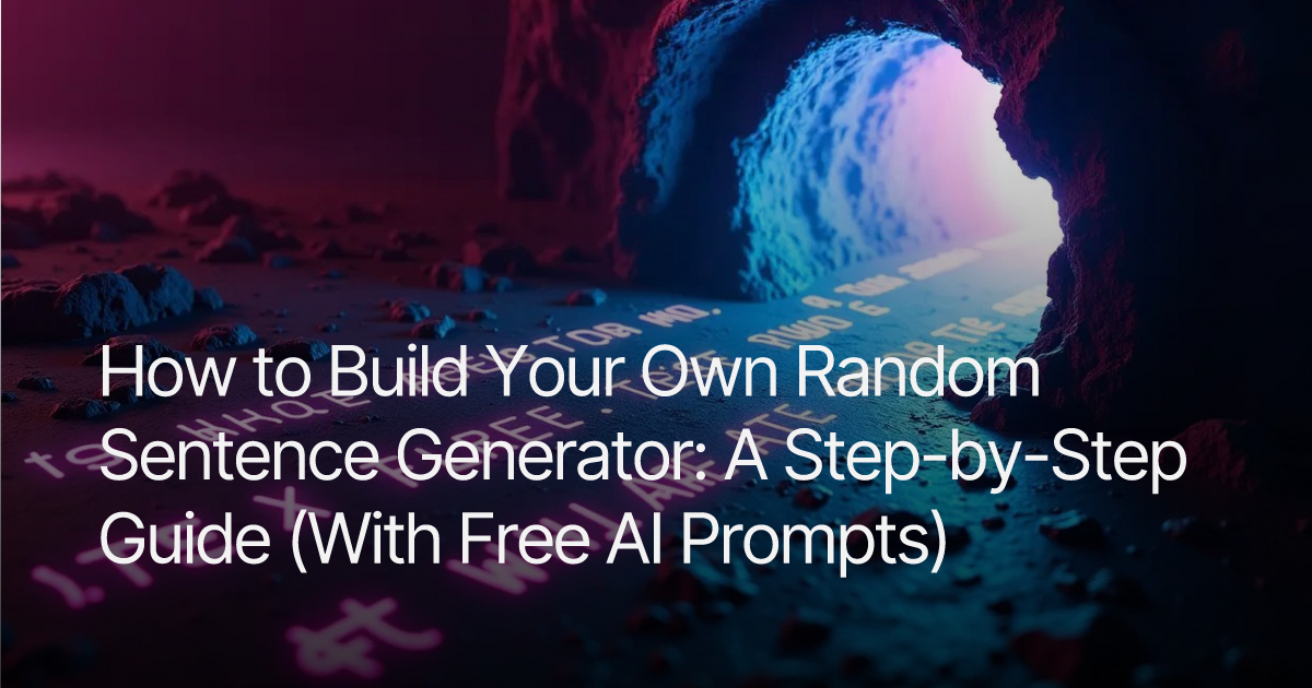 How to Build Your Own Random Sentence Generator: A Step-by-Step Guide (With Free AI Prompts)