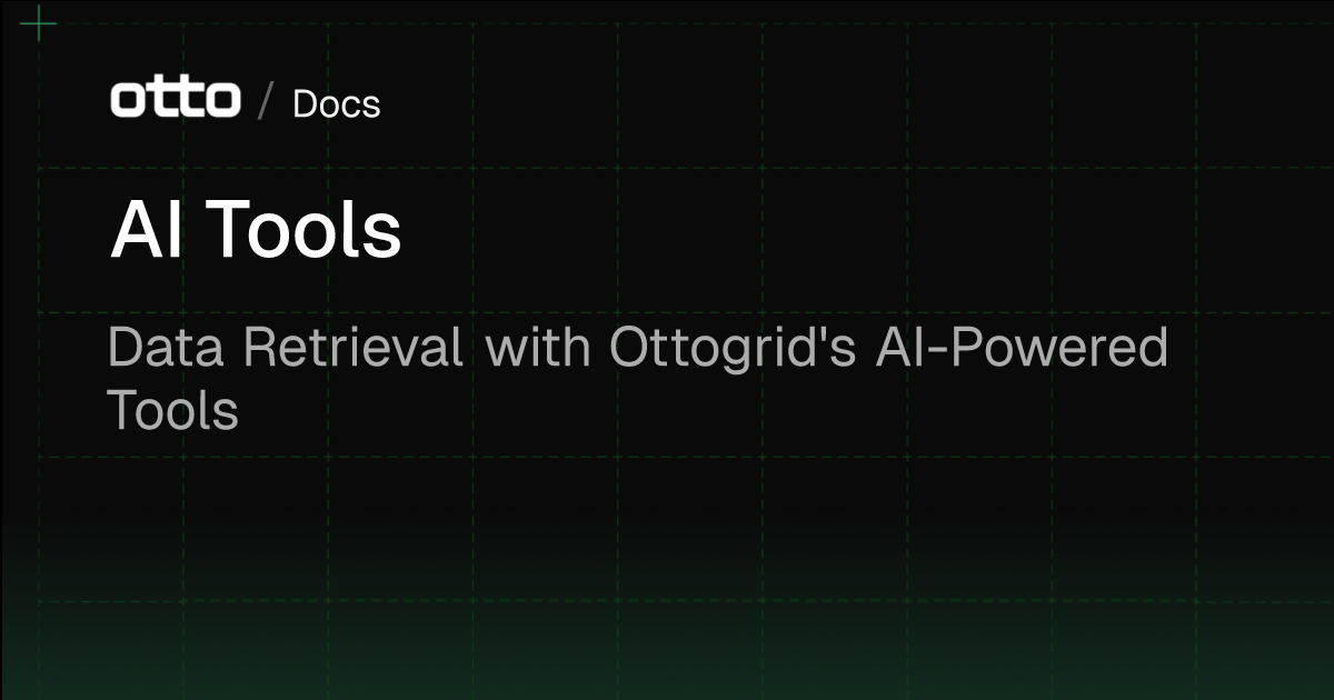 Docs / AI Tools — Ottogrid Docs