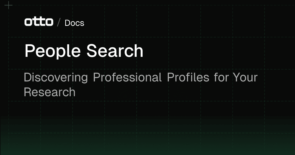 Docs / People Search — Ottogrid Docs