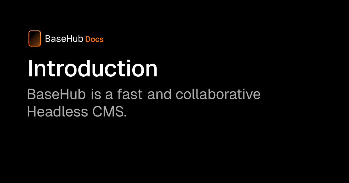 Documentation / Introduction — BaseHub Docs