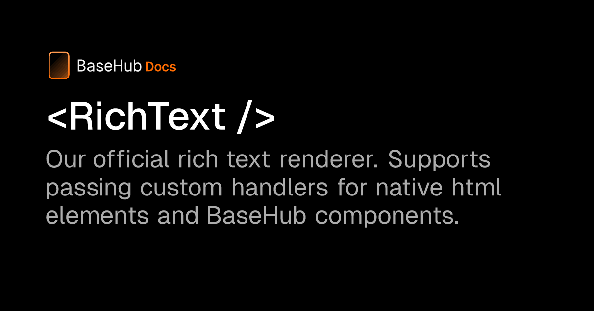 API Reference / — BaseHub Docs