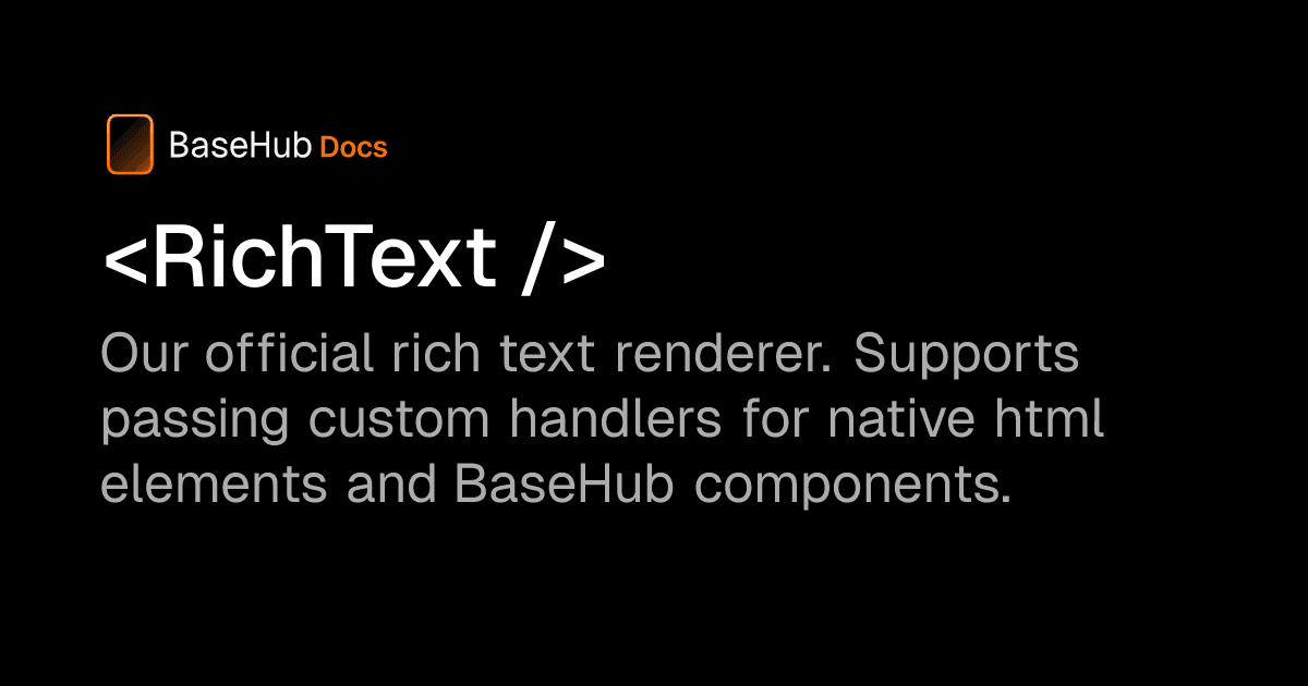 API Reference / — BaseHub Docs