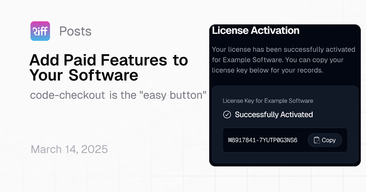 Add Paid Features to Your Software — Riff Tech