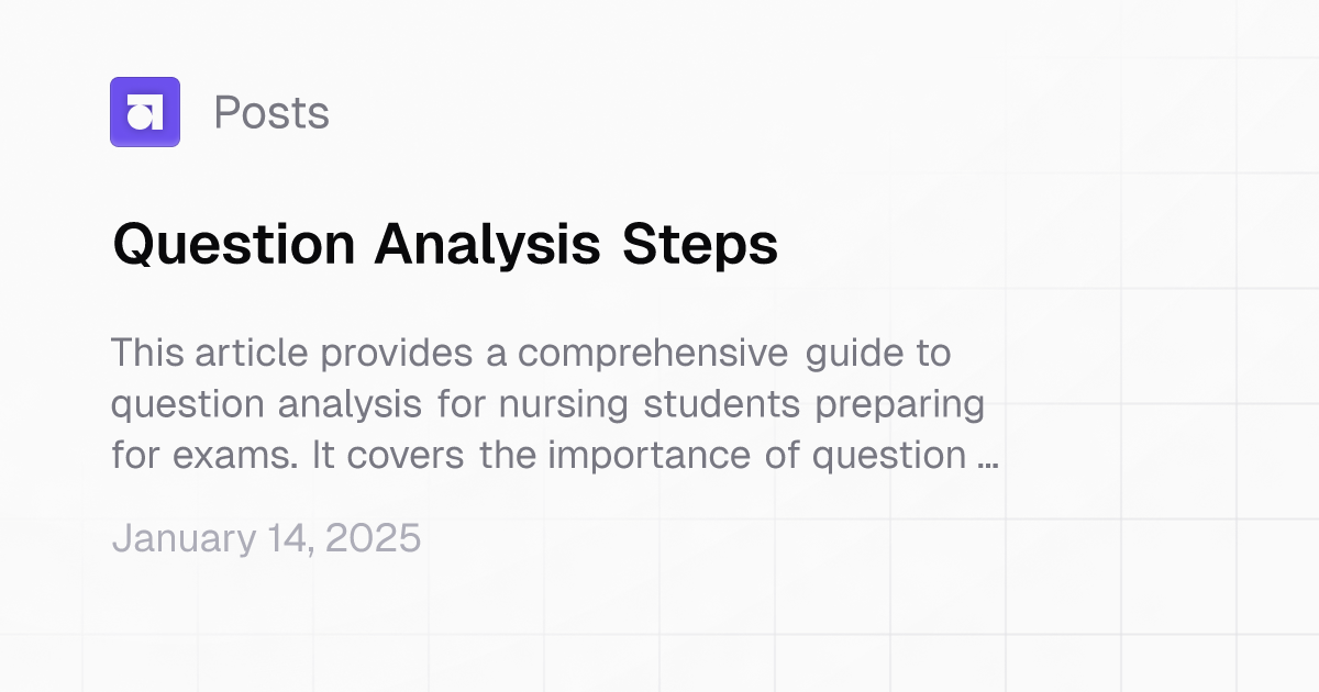Question Analysis Steps | Study Guide Maker