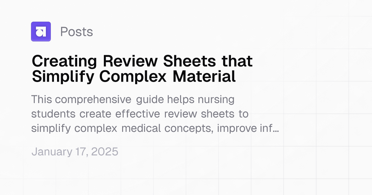 Creating Review Sheets that Simplify Complex Material | Study Guide Maker