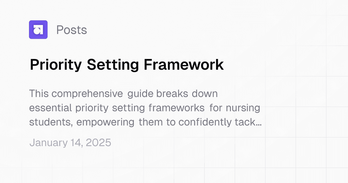 Priority Setting Framework | Study Guide Maker
